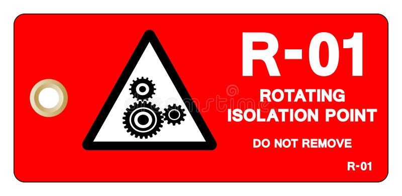 R01 Rotating Isolation Point Tag Label Symbol Sign, Vector Illustration ...