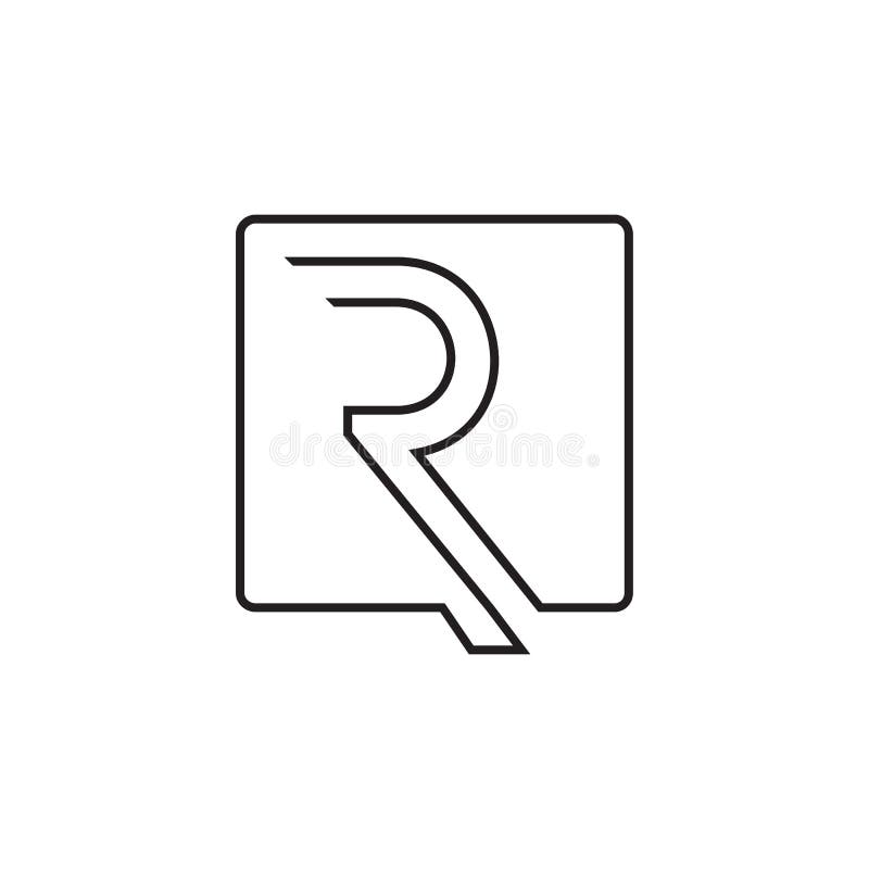 R Square Lines Logo Design Vector Stock Vector - Illustration of brand ...