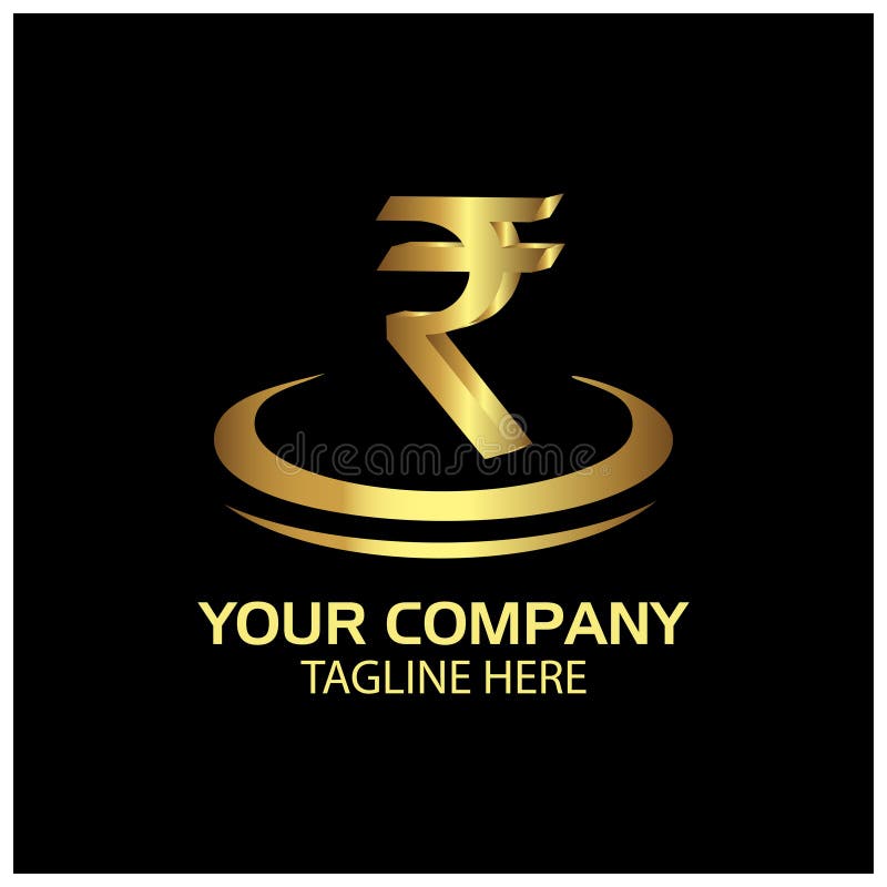 Rupee Sign on Circle, Finance Logo Vector. Gold Logo Stock Vector ...