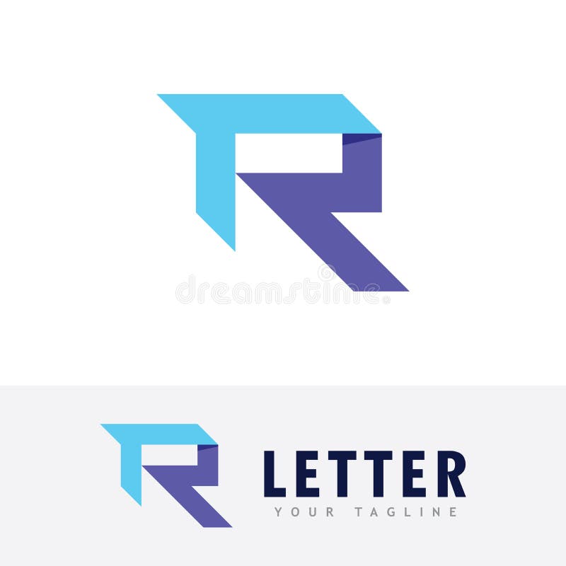 R Uppercase Initial Logo Design Template Vector Illustration Stock ...