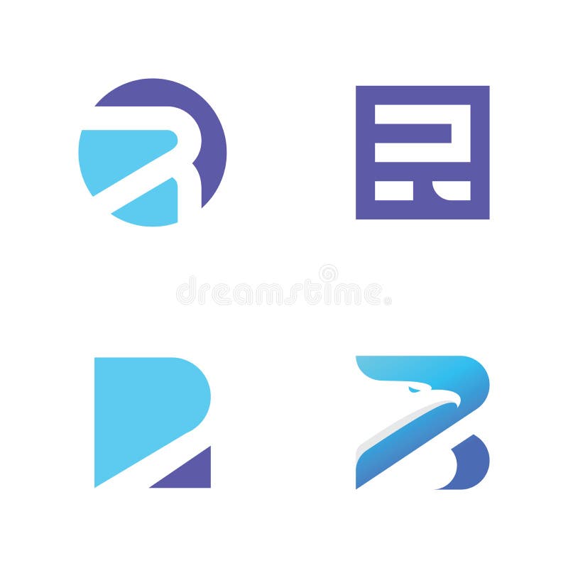 R Uppercase Initial Logo Design Template Vector Illustration Stock ...