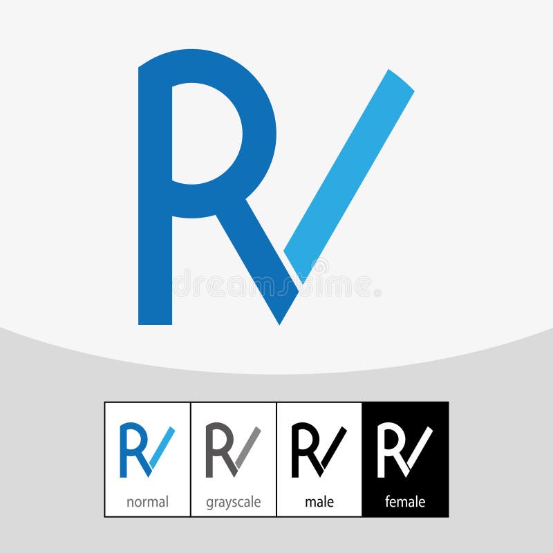 R and V Letter Logo. Orange Color Stock Vector - Illustration of ...