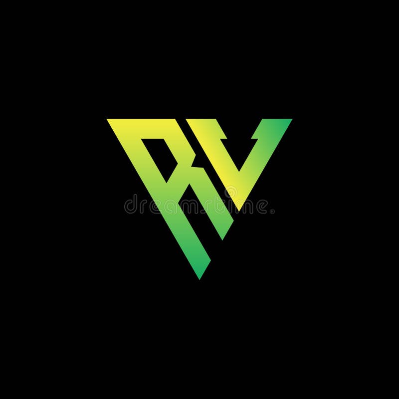 R V Initial Triangle Logo Monogram with Triangle Shape Stock Vector ...