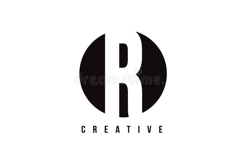 R White Letter Logo Design with Circle Background. Stock Vector ...