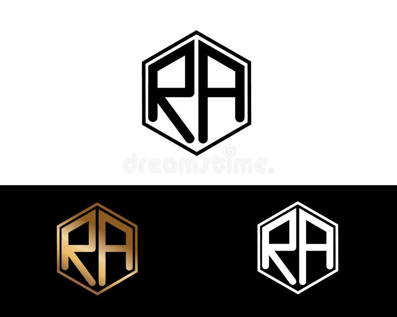 RA-Buchstaben Verbunden Mit Hexagonformlogo Vektor Abbildung ...