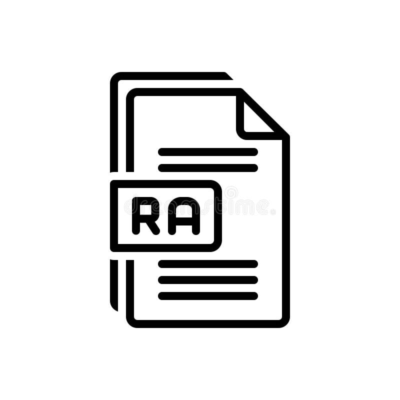Black Line Icon for Ra, Raw File and Format Stock Vector - Illustration ...
