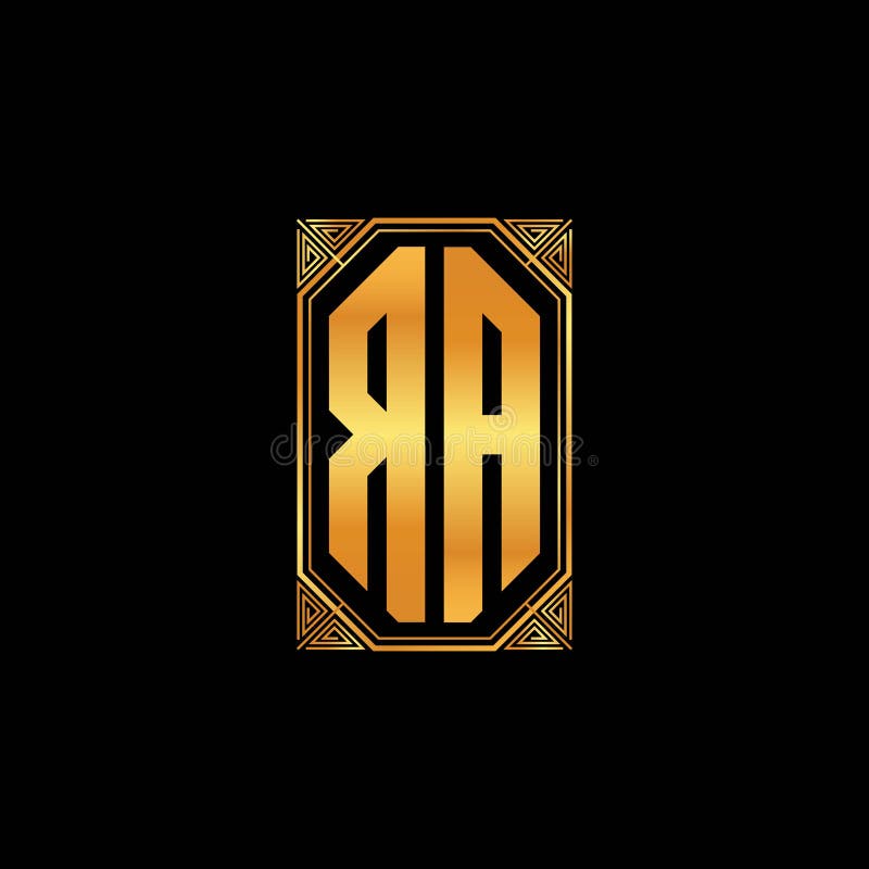 RA Logo Letter Geometric Golden Style Stock Vector - Illustration of ...