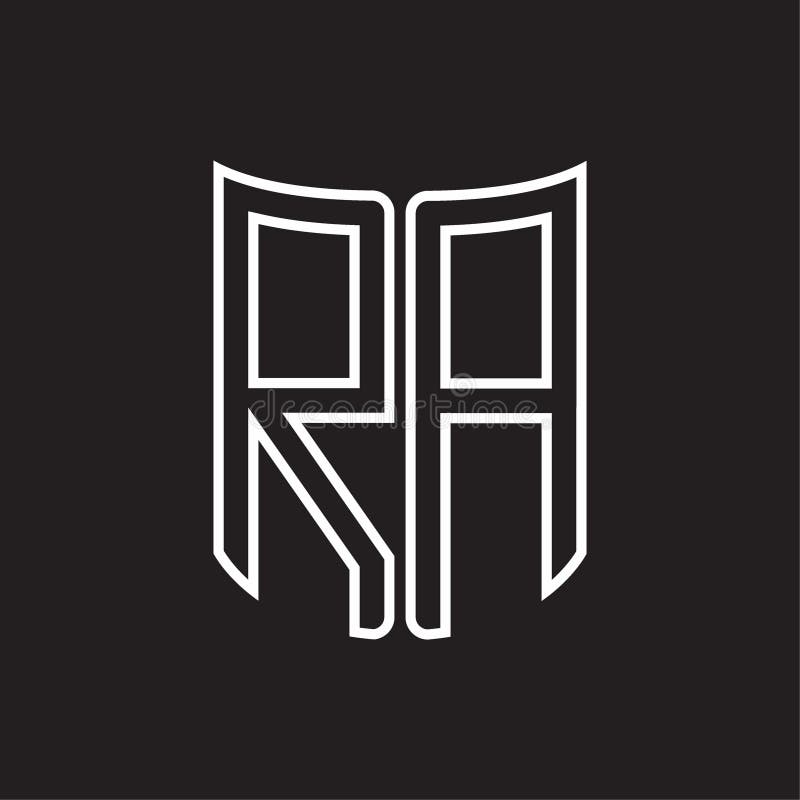 RA Logo Monogram with Ribbon Style Outline Design Template Stock Vector ...