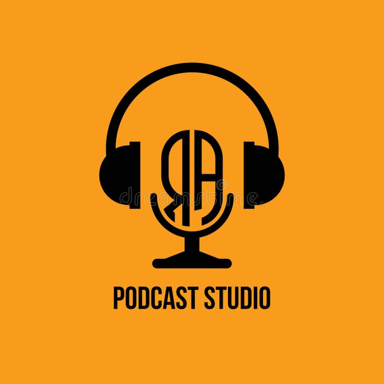 RA Monogram Headphone and Microphone Style Stock Vector - Illustration ...