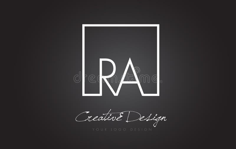 RA Square Frame Letter Logo Design with Black and White Colors. Stock ...