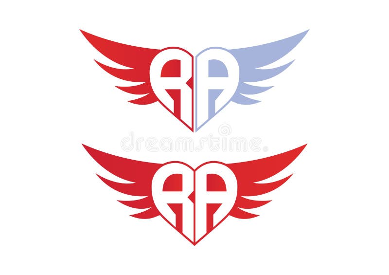 RA Valentine Love Alphabet Logo Design Concept Stock Vector ...