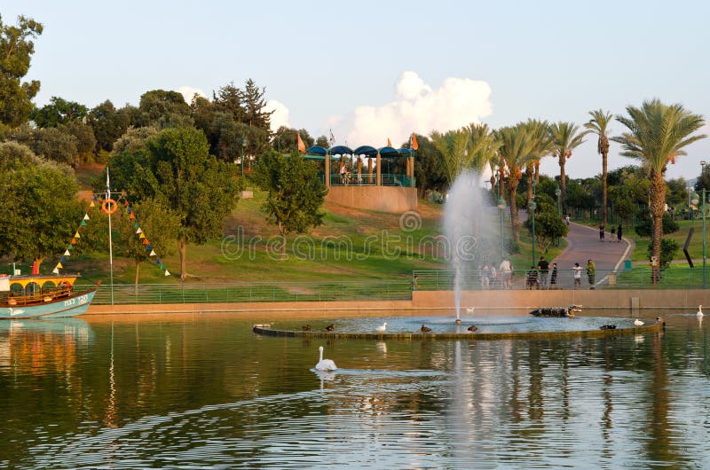 Raanana Park Trees and Lake Editorial Photo - Image of swan, duck: 27269166