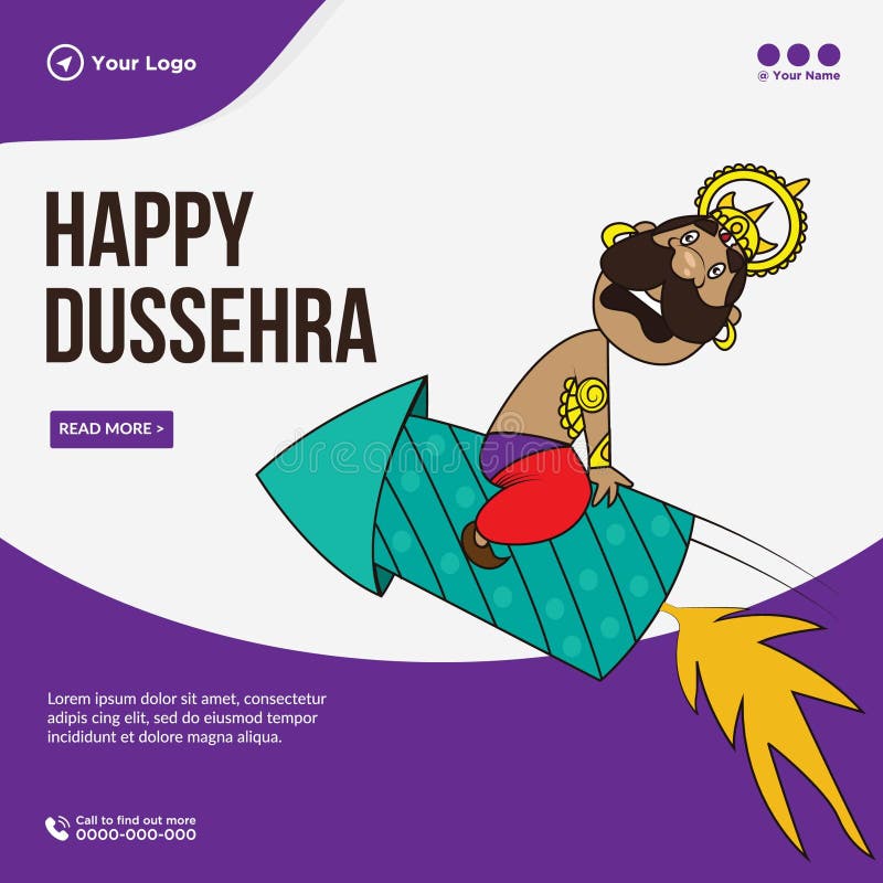 Vector Cartoon Illustration of Dussehra Stock Vector - Illustration of ...