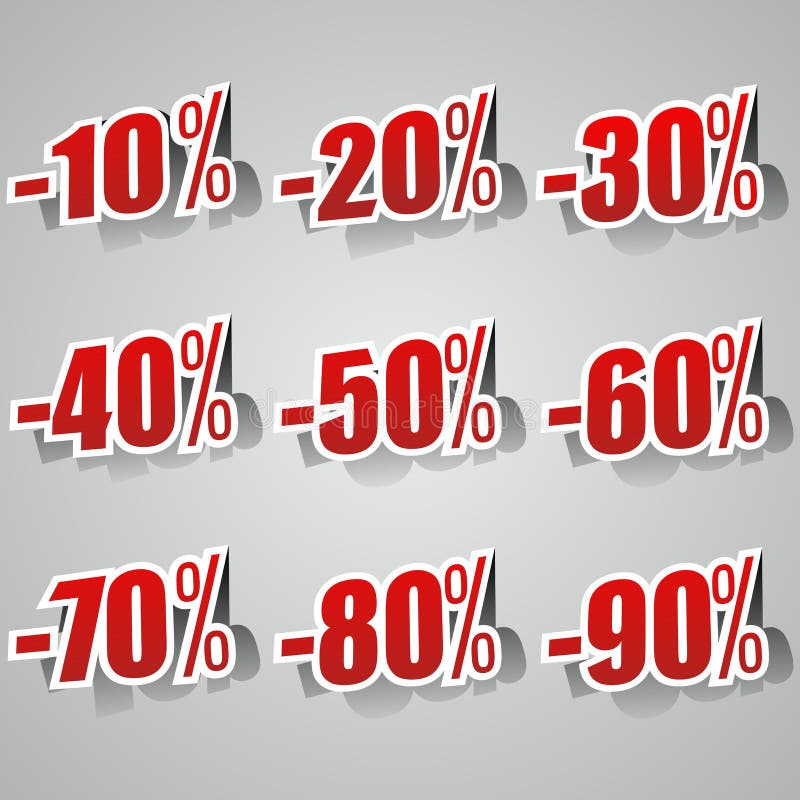 Rabatttecken vektor illustrationer. Illustration av rabatt - 37514770