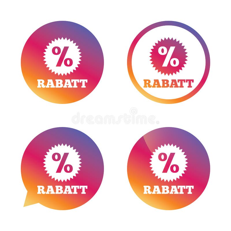 Rabatt - Discounts in German Sign Icon. Star. Stock Illustration ...