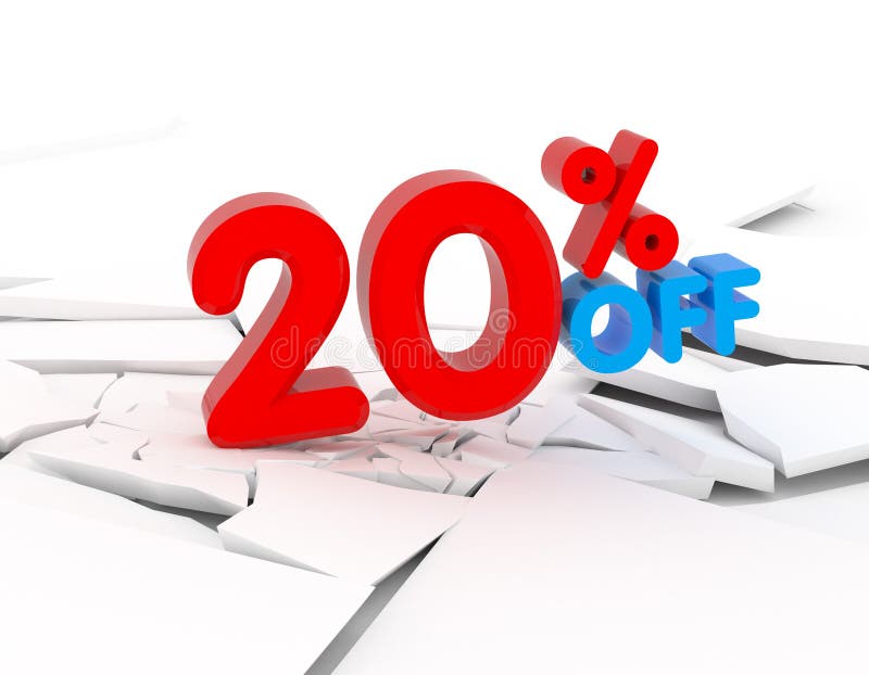 20% Rabatt stock abbildung. Illustration von studio, preis - 6455775