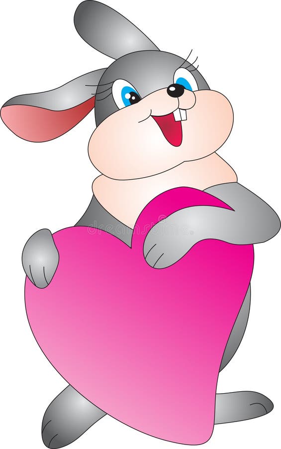 Cute bunny valentine stock vector. Illustration of animal - 12570897