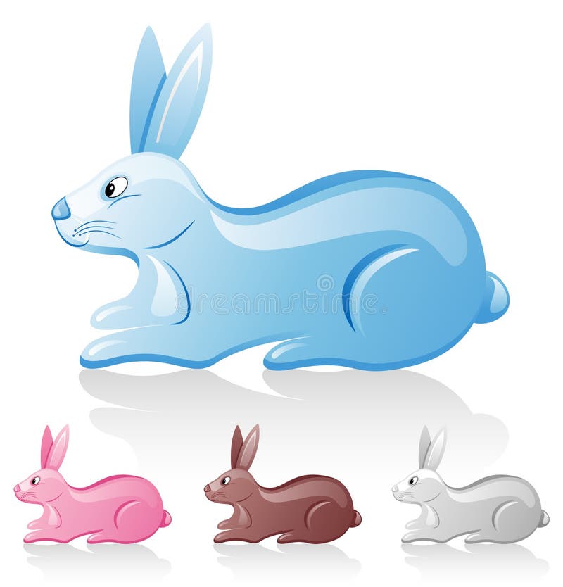 Blue and Pink Rabbit stock vector. Illustration of sitting - 8501549