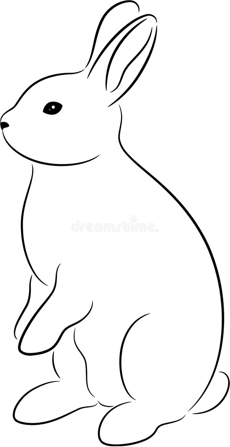 Rabbit Contour Silhouette Stock Illustrations – 4,715 Rabbit Contour ...