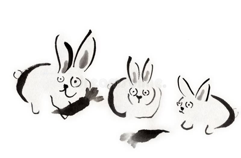 Rabbit ink art stock vector. Illustration of animal, rabbit - 10633220