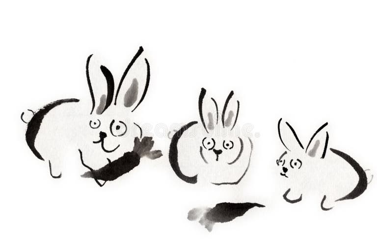 Japanese Rabbit Circle Stock Illustrations – 355 Japanese Rabbit Circle ...
