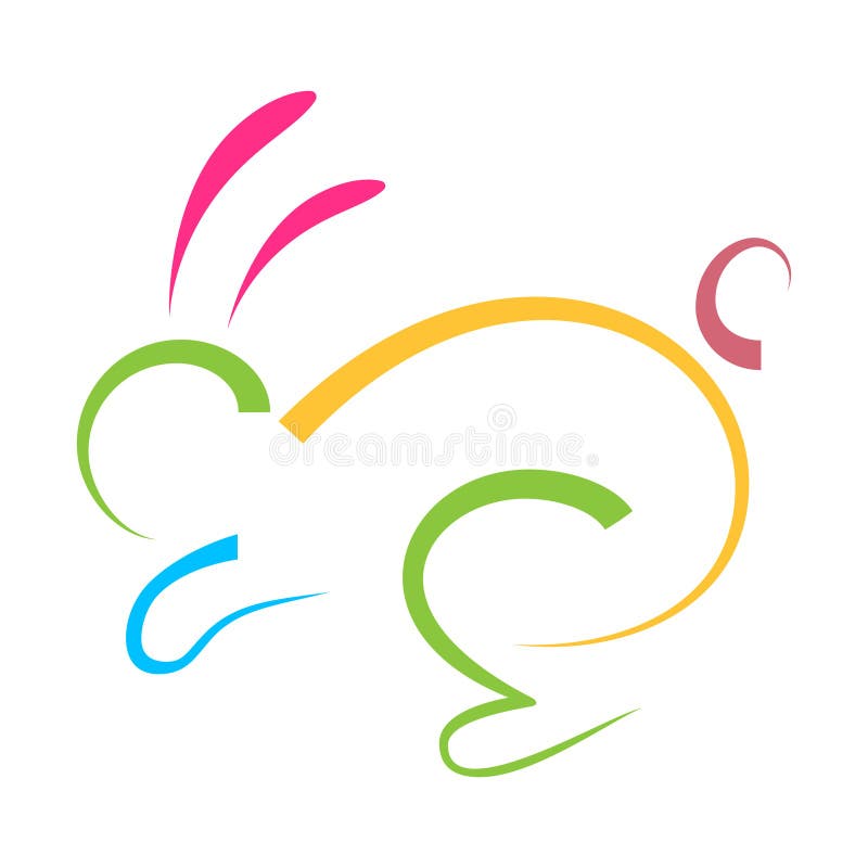 Rabbit Abstract on White Background Stock Vector - Illustration of ...