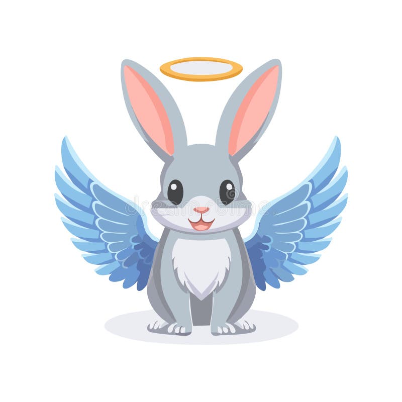 Rabbit with Angel Wings stock vector. Illustration of wing - 361491331