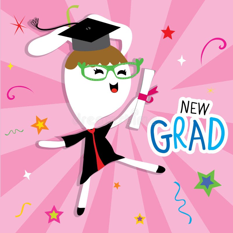 Rabbit Animal Congratulation New Graduate Cute Cartoon Vector Stock ...