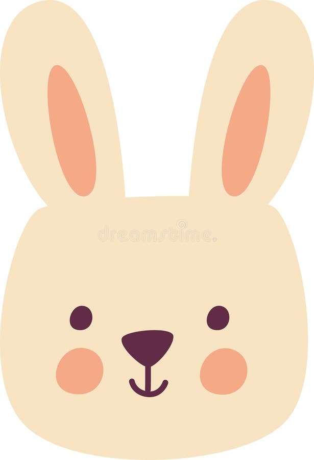 Rabbit Animal Face stock vector. Illustration of cute - 283458265