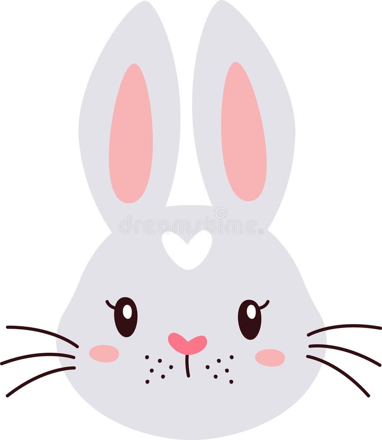 Rabbit Animal Face stock vector. Illustration of cartoon - 303260332