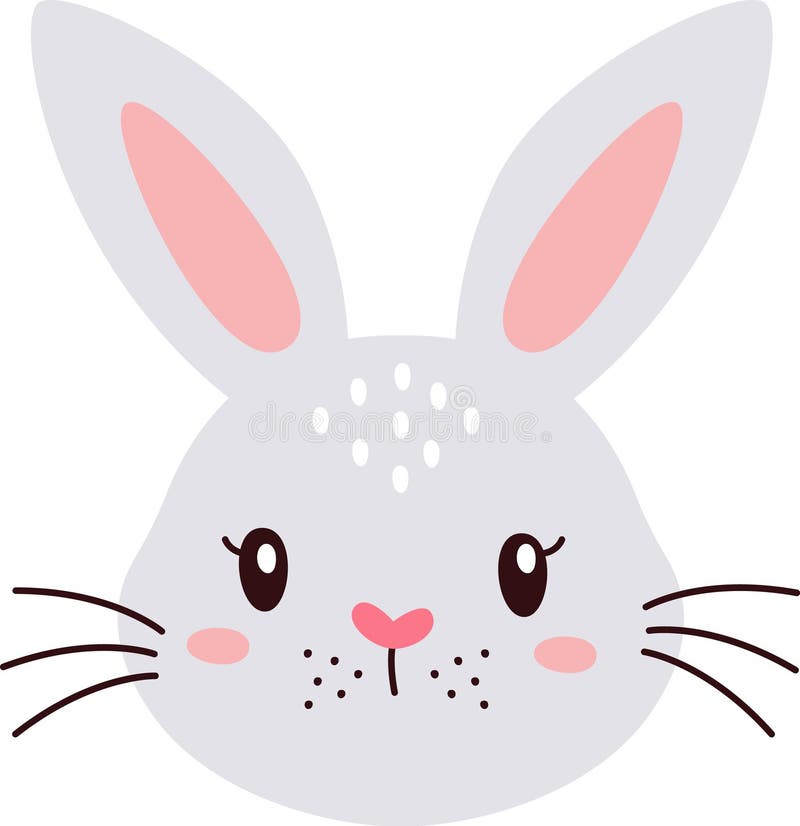 Rabbit Animal Face stock vector. Illustration of funny - 303265078