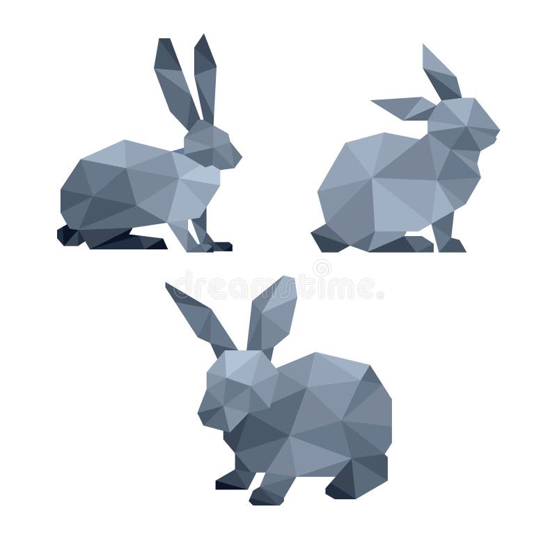Rabbit low poly design stock vector. Illustration of design - 202930527