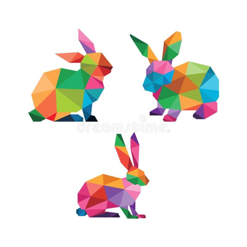 Rabbit low poly design stock vector. Illustration of graphic - 202930546