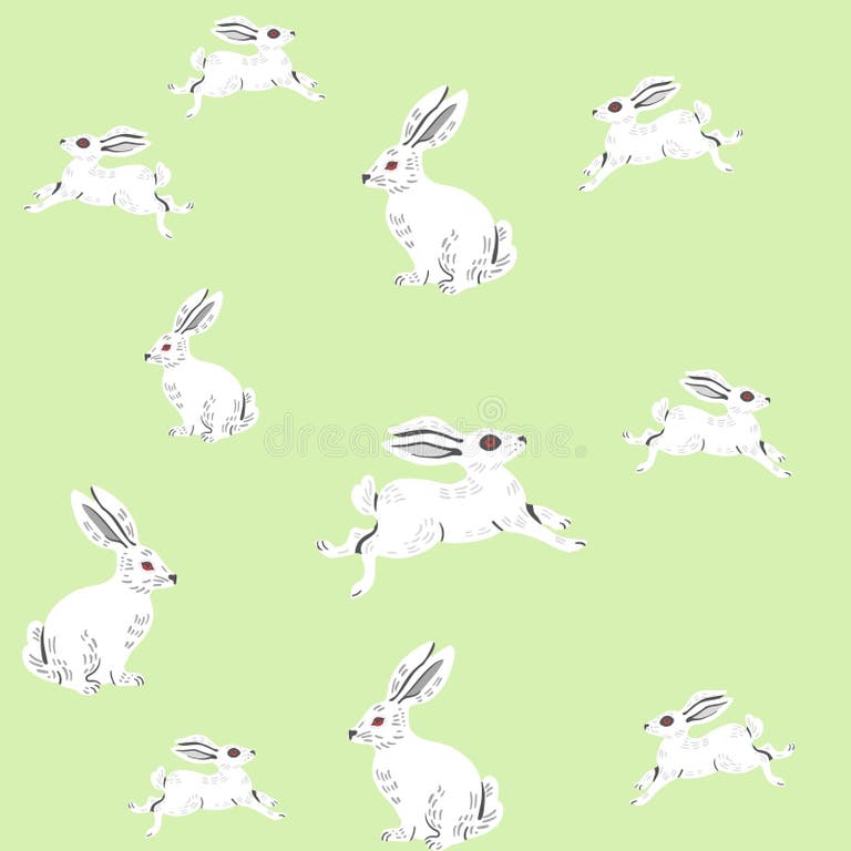 Rabbit Animal Pattern Design Art Stock Illustration - Illustration of ...