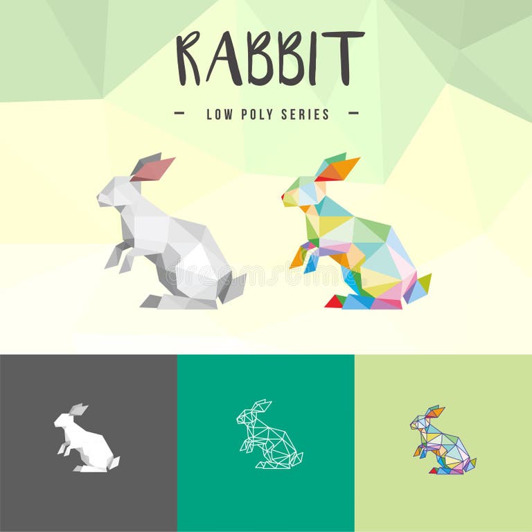 Geometric Rabbit Low Poly Stock Illustrations – 353 Geometric Rabbit ...