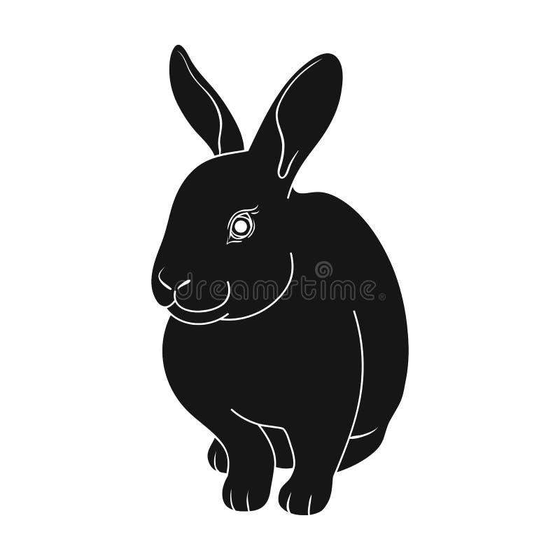 Rabbit Toy Icon in Black Style Isolated on White Background. Baby Born ...