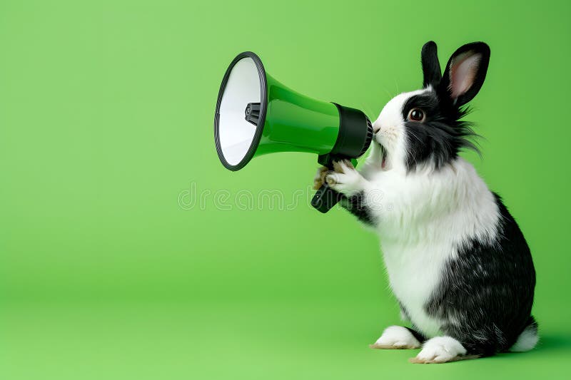 Rabbit Announcing Using Hand Speaker Notifying Warning Announcement ...