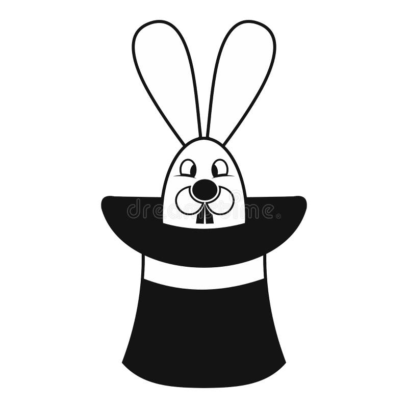 Rabbit Appearing from a Top Magic Hat Icon Stock Vector - Illustration ...