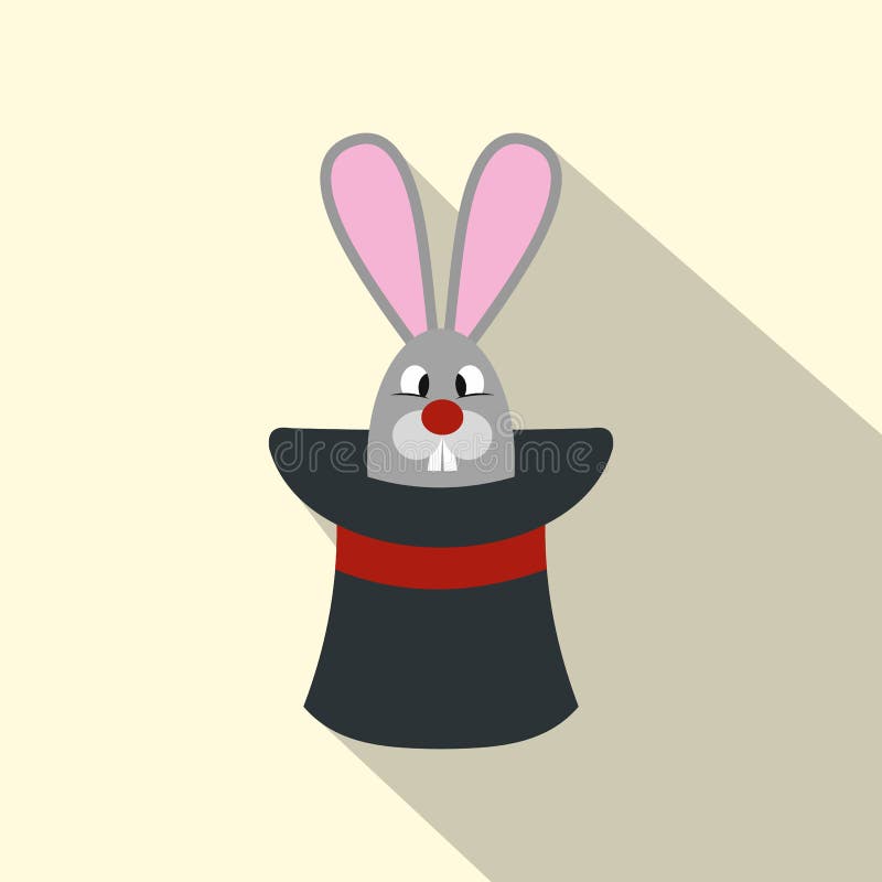 Rabbit Appearing From A Top Magic Hat Stock Vector - Illustration of ...