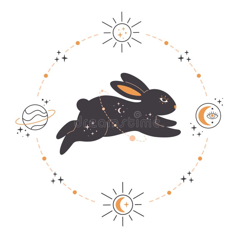 Rabbit with Astrology, Esoteric, Mystic and Magician Elements. Year of ...