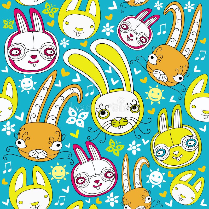 Easter Bunny Striped Background Stock Illustration - Illustration of ...