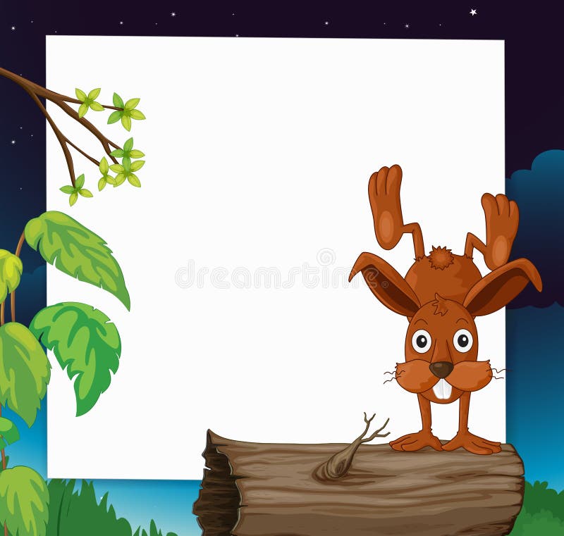 Rabbit with banner stock vector. Illustration of rabbit - 86914839