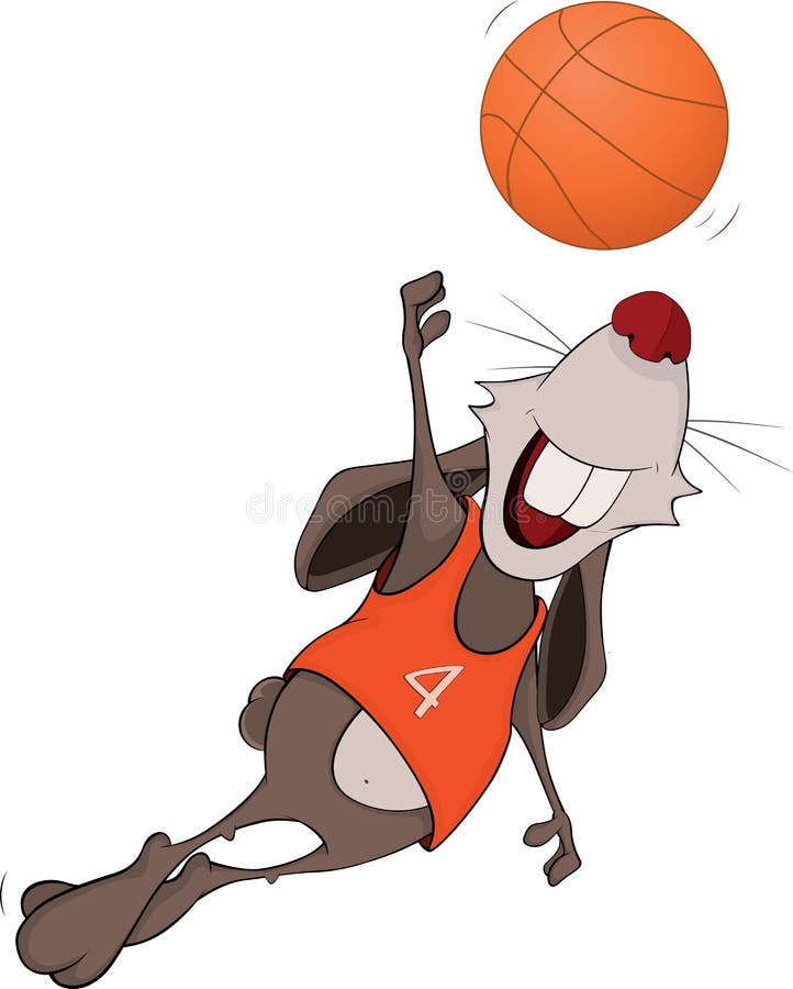 Rabbit the Basketball Player Cartoon Stock Vector - Illustration of ...