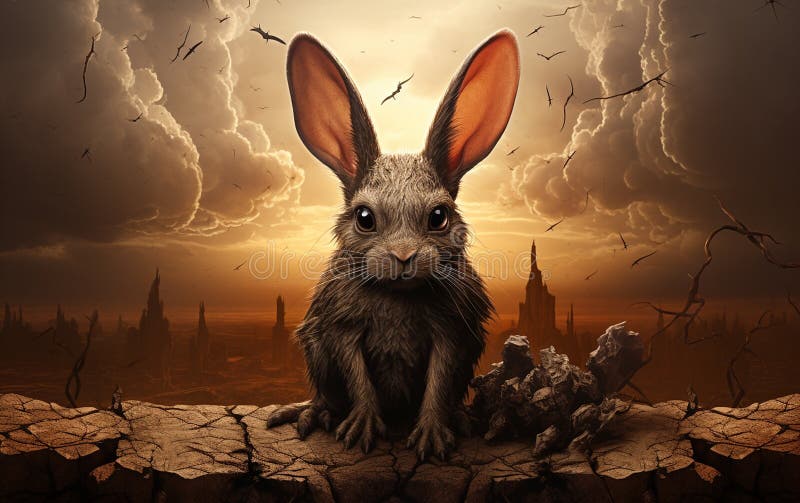 Rabbit and Bat Fusion in a Unique Style" Generative AI Stock ...