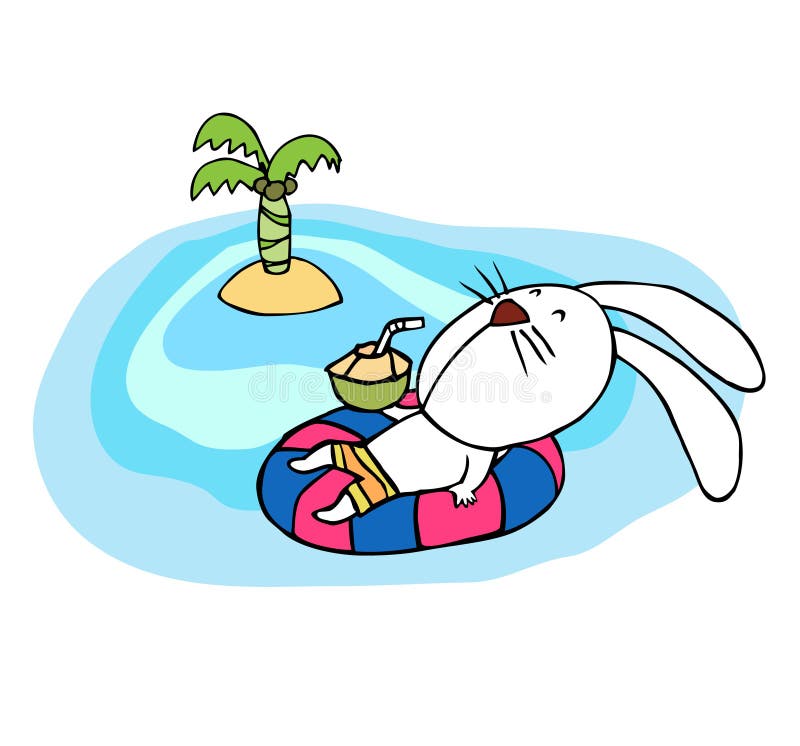 Rabbit diving stock vector. Illustration of love, diving - 49905193