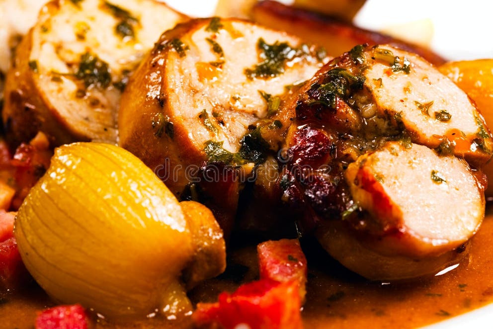 Rabbit beef-roll stock photo. Image of potherbs, spice - 7871328