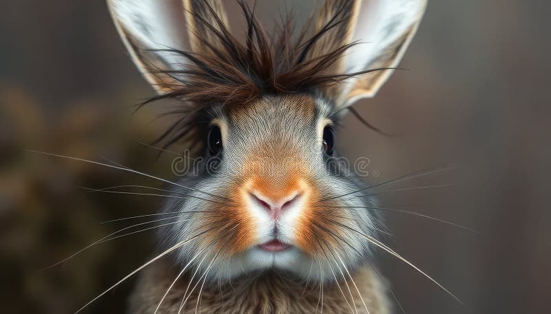 A Rabbit with a Big Fluffy Tail and a Big Fluffy Hairdo Stock Photo ...