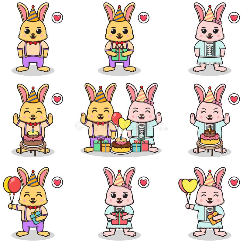Cute Rabbit Engineers Workers, Builders Characters Isolated Cartoon ...