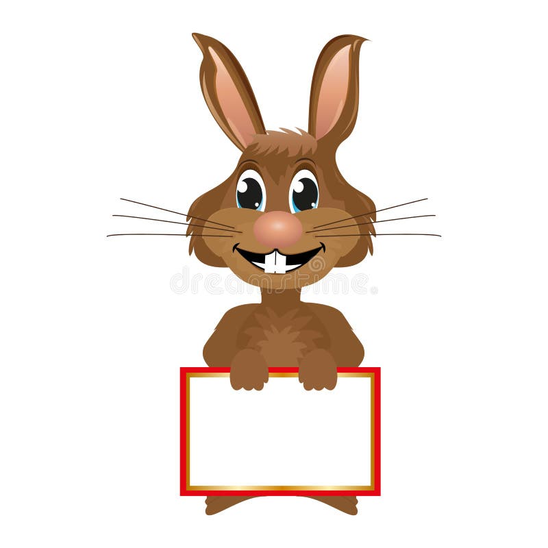 Rabbit with blank banner stock vector. Illustration of modern - 29140097
