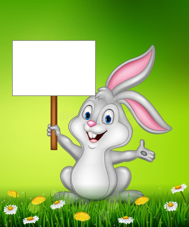 Rabbit Holding Blank Stock Illustrations – 450 Rabbit Holding Blank ...